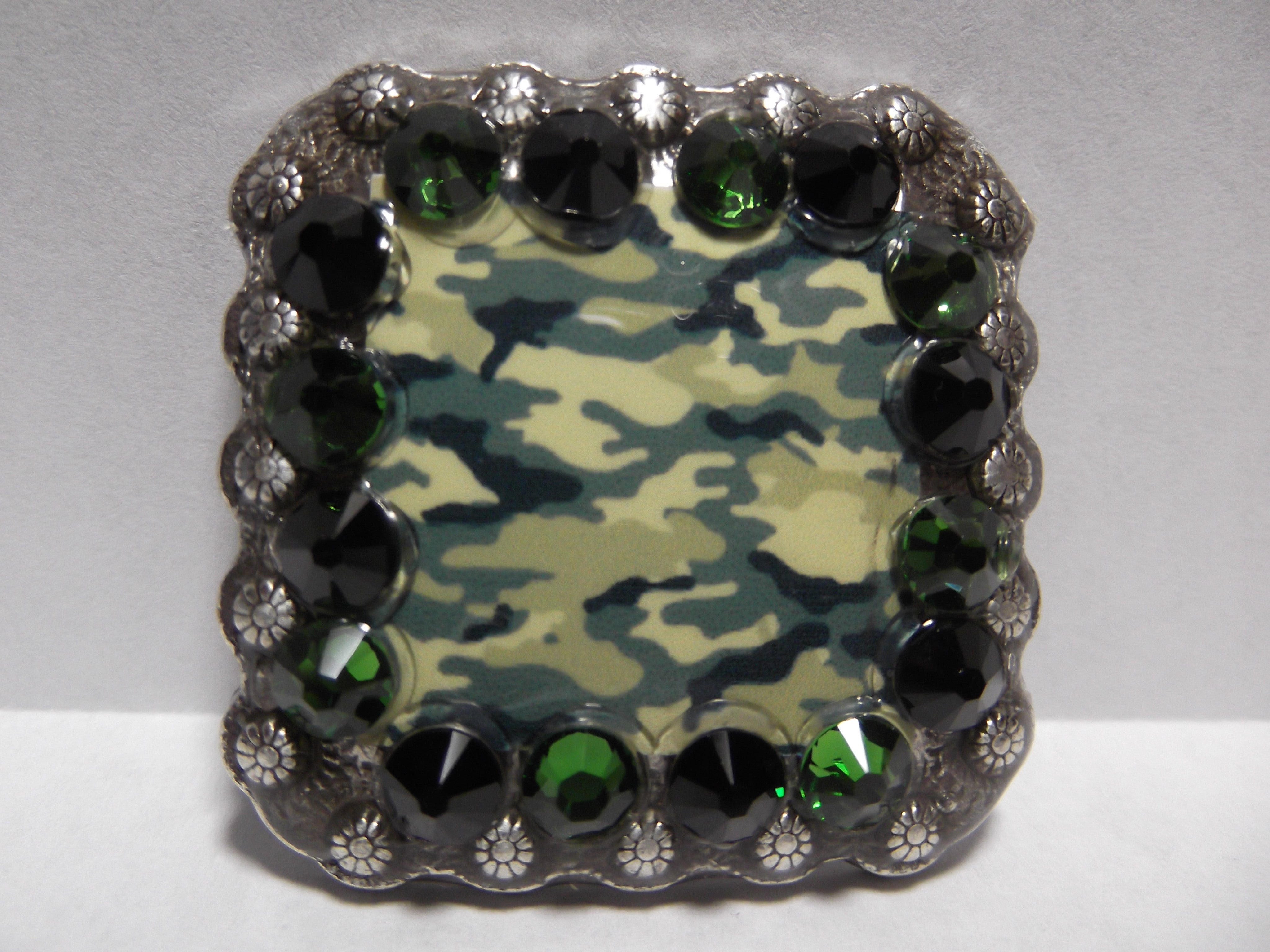 1 3/8" Custom Picture Concho - Green Camouflage – Dally Down Western Supply