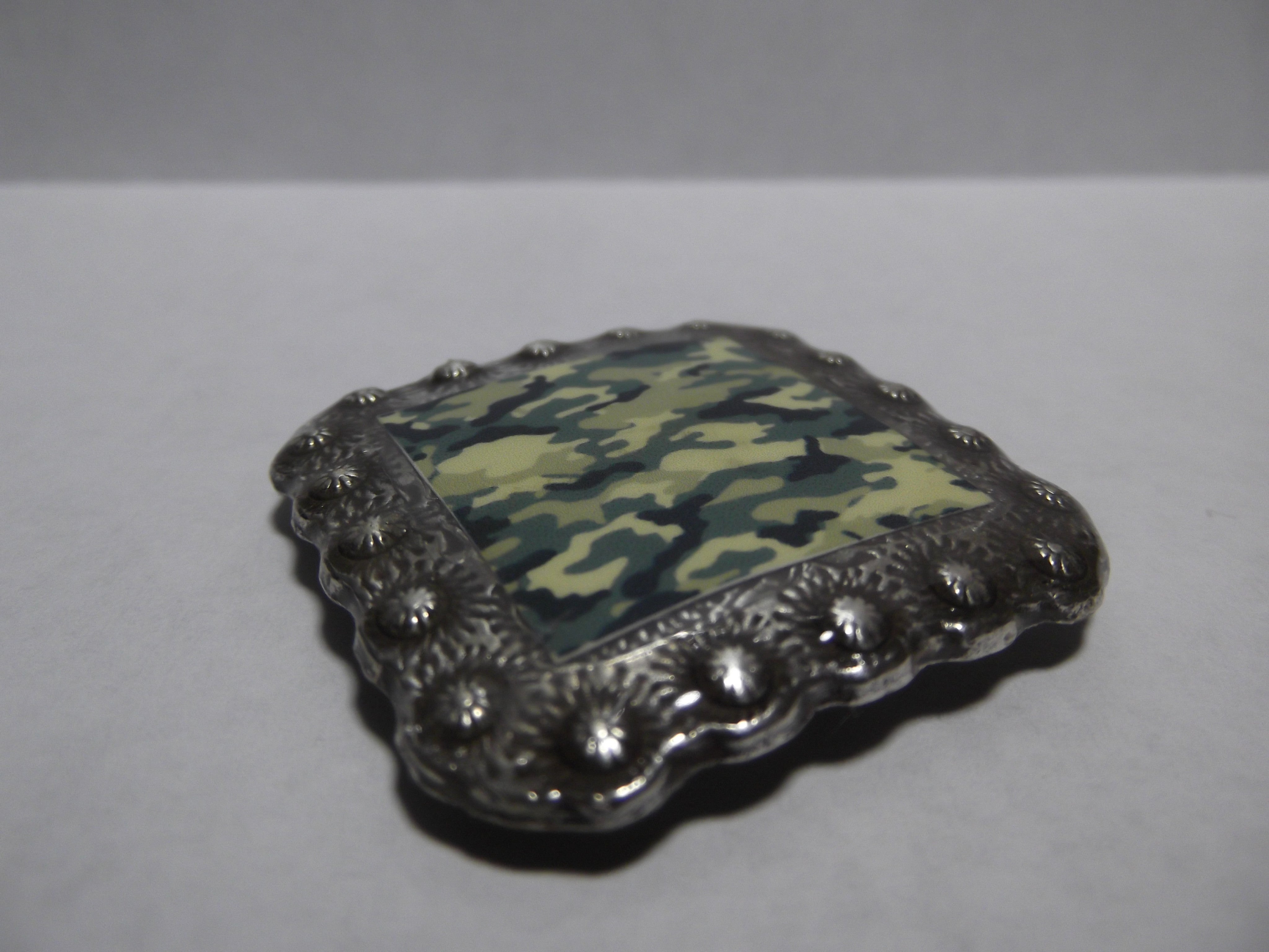 1 3/8" Custom Picture Concho - Green Camouflage – Dally Down Western Supply